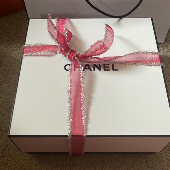 CHANEL | Other | Authentic Chanel Box With Pink Ribbon And Shopping Bag ...